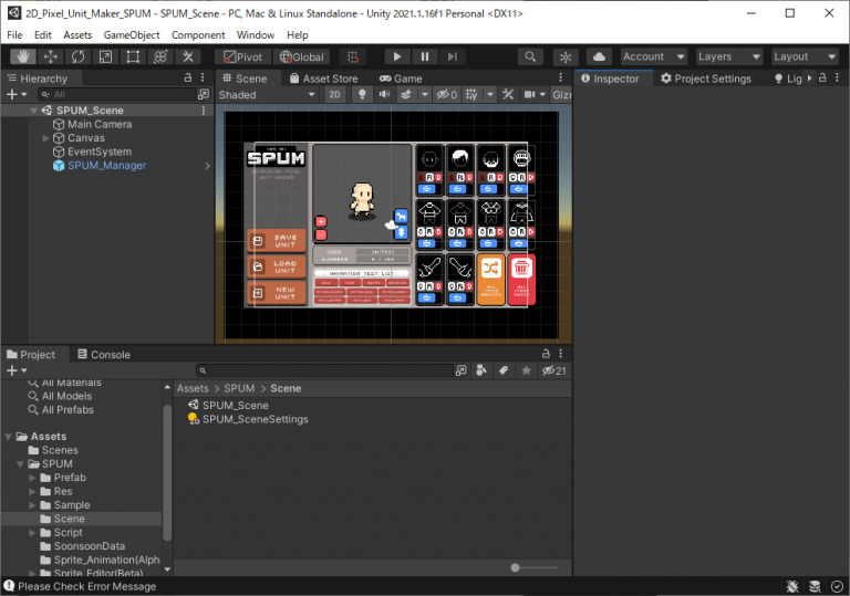 Unity：「2D Pixel Unit Maker – SPUM」を試してみる - massie's programming