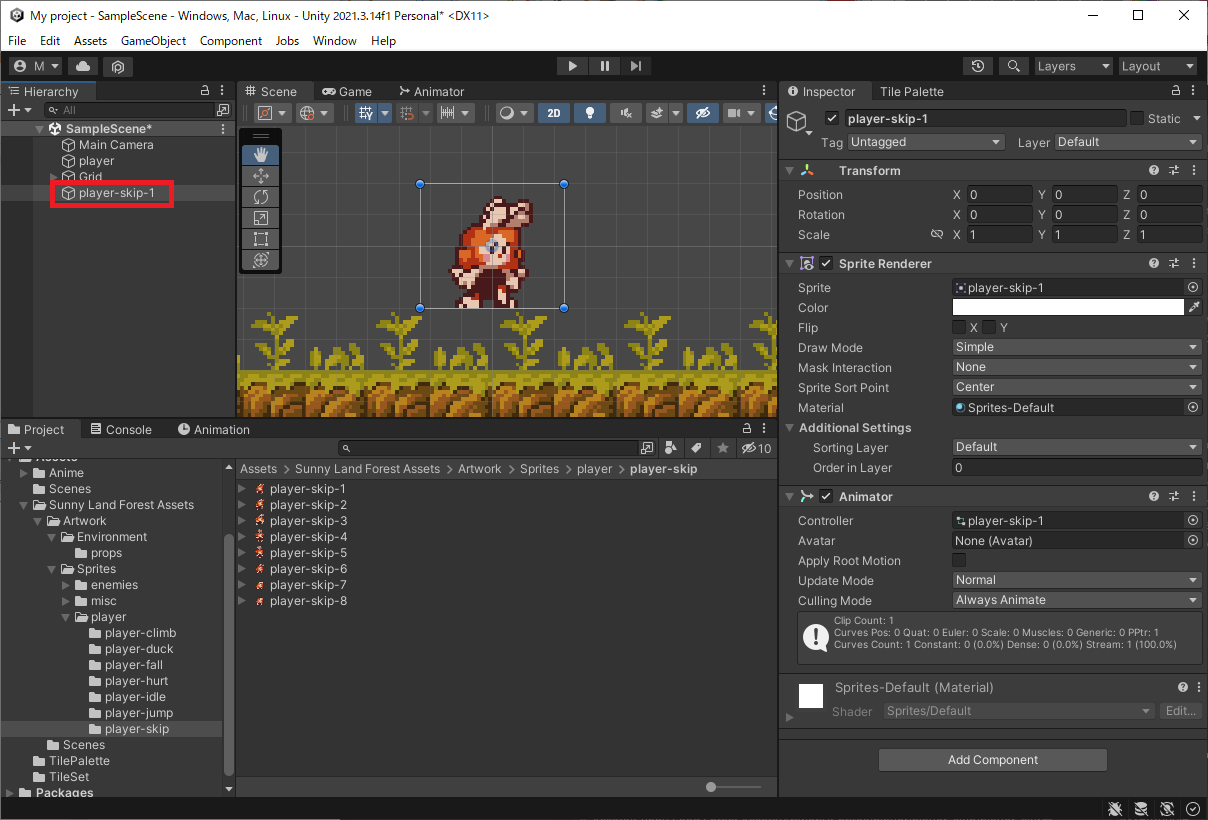Unity：2Dランゲームを作ってみる - massie's programming