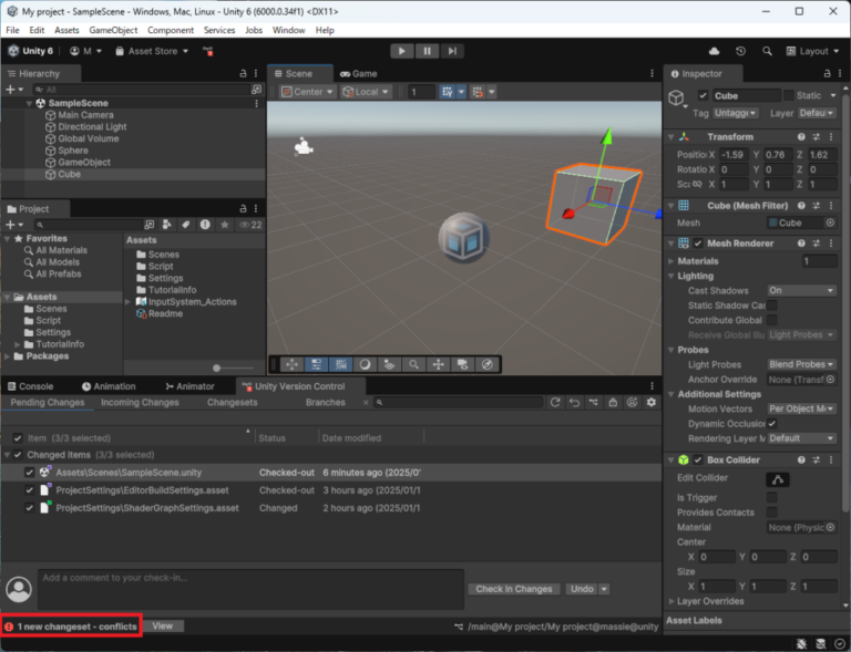 Unity：Unity Version Controlを使ってみる - massie's programming