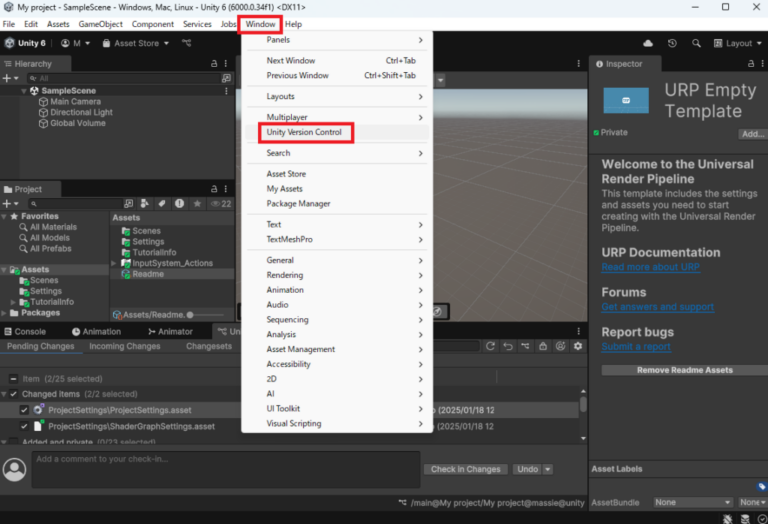 Unity：Unity Version Controlを使ってみる - massie's programming