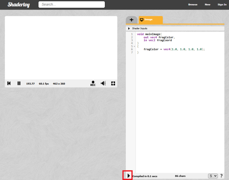 GLSL：Shadertoyでシェーダーを描画してみる - massie's programming
